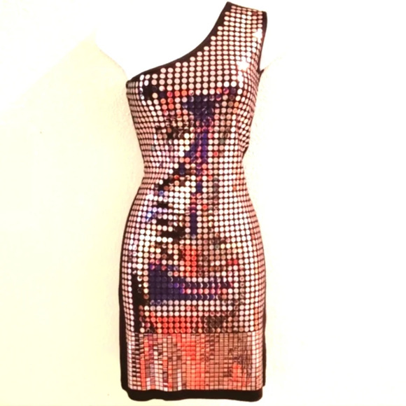 Silver Dagger | Dresses | 525 Silver Dagger One Shoulder Sequin Bodycon ...